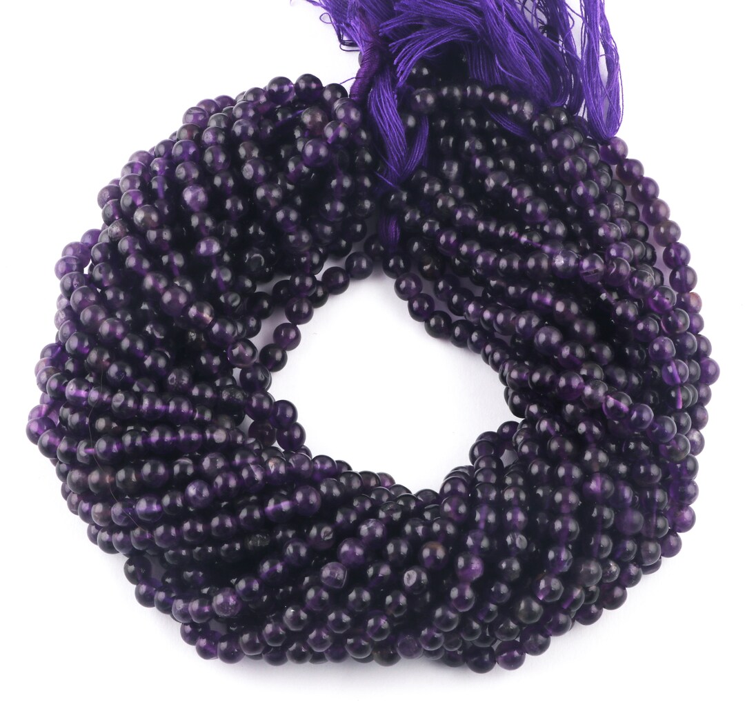 Genuine Natural Purple Amethyst Smooth Loose Beads Grade AAA - Etsy