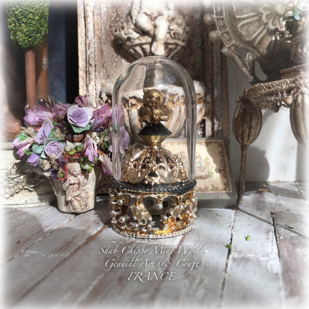 Brocantique 19th Century French Glass Bell, Animal Totem Sculpture ...