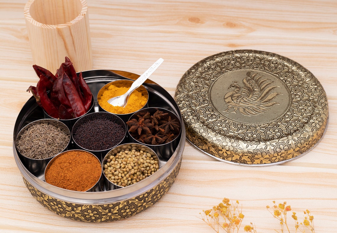 Stainless Steel Spice Box Masala Box/dabba 7 Steel Cups With 1 Spoon ...