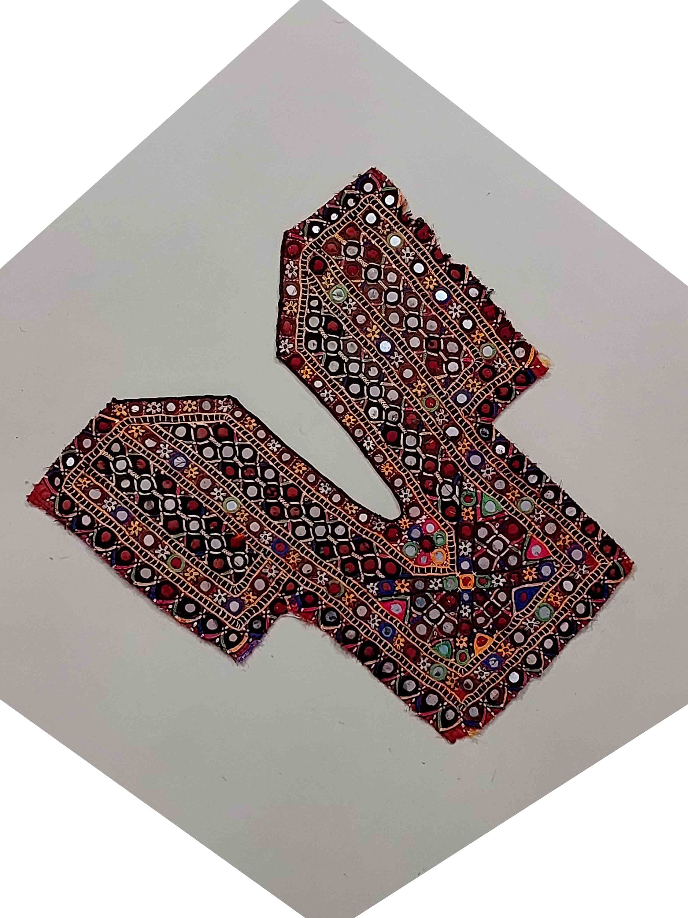 Indian Traditional Banjara Fabric Hand Embroidered Mirror Work Neck ...