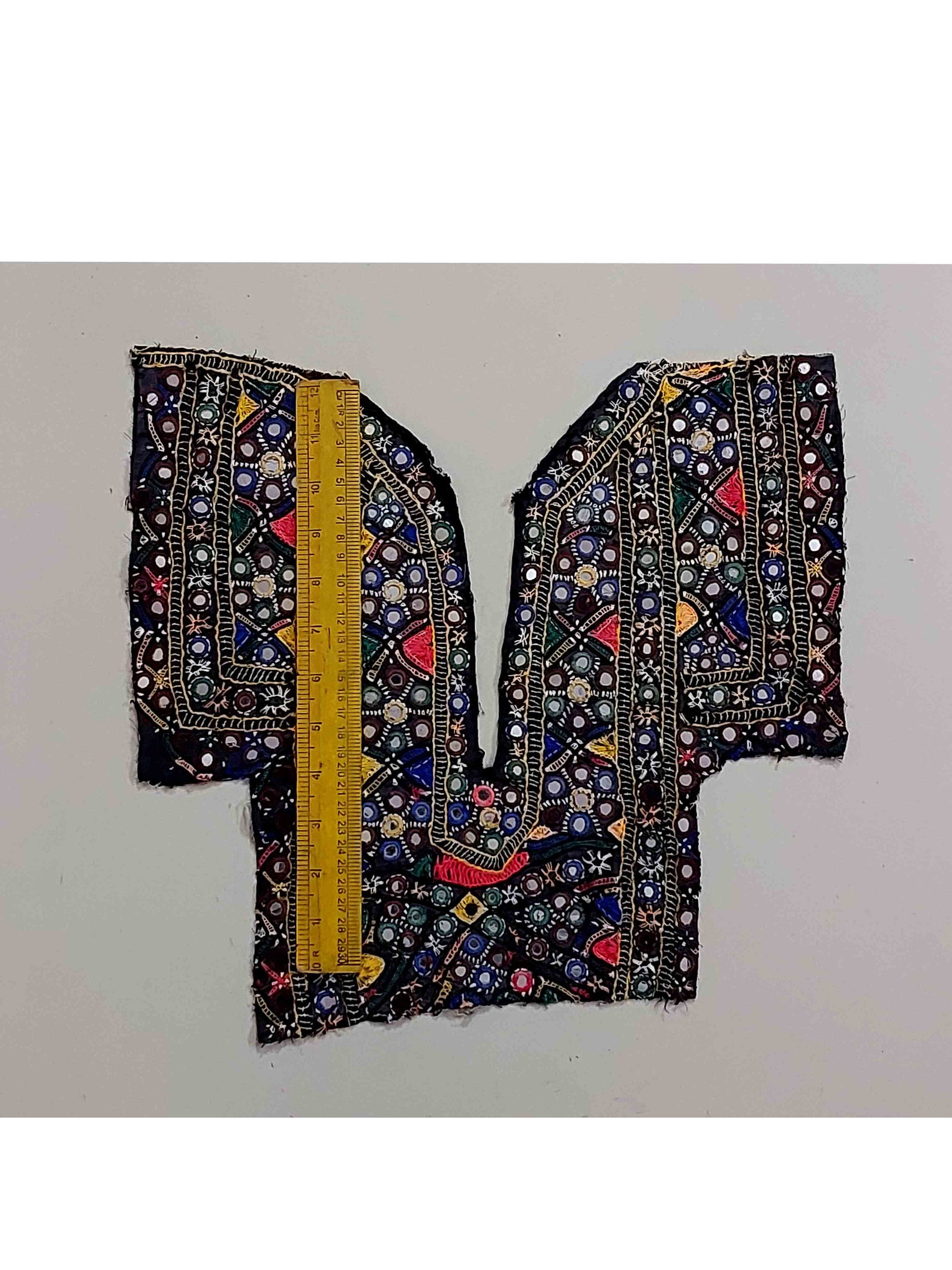 Indian Traditional Banjara Fabric Hand Embroidered Mirror Work Neck ...