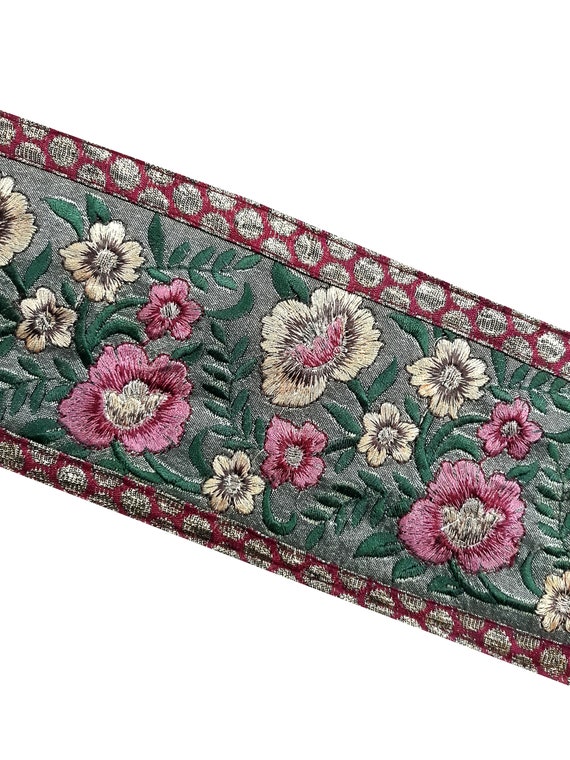 Vintage Embroidered Trim By The Yard Embellishment Saree | Etsy