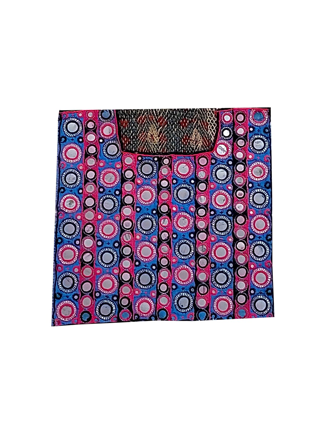 Indian Traditional Banjara Fabric Hand Embroidered Mirror Work Neck ...