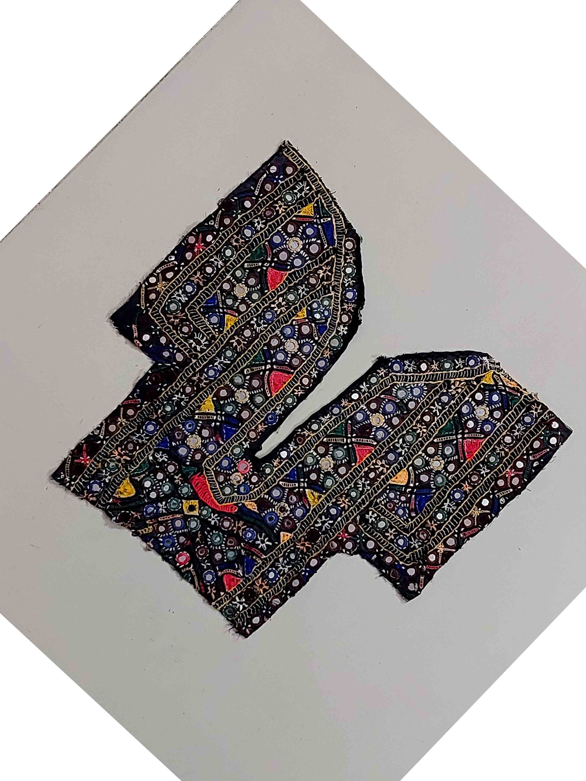 Indian Traditional Banjara Fabric Hand Embroidered Mirror Work Neck ...