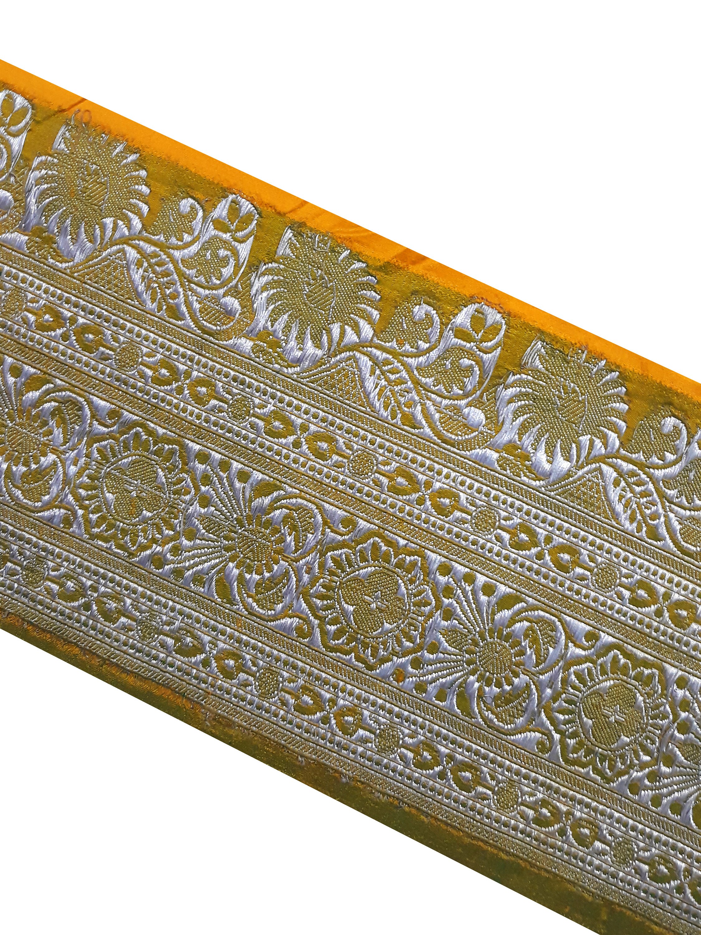 Vintage Embroidered Sari Border, Used Sewing Patchwork Fabric Trim ...