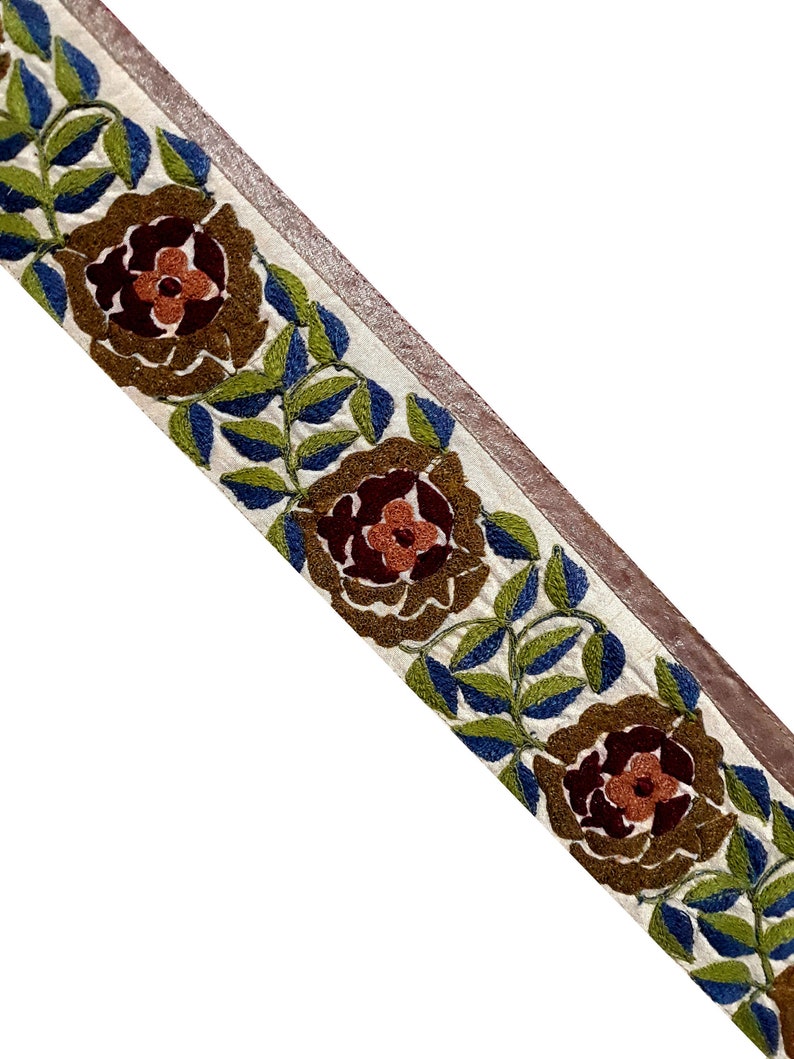 Vintage Sari Border Antique Indian Hand Beaded Ribbon Silk Saree Trim ...