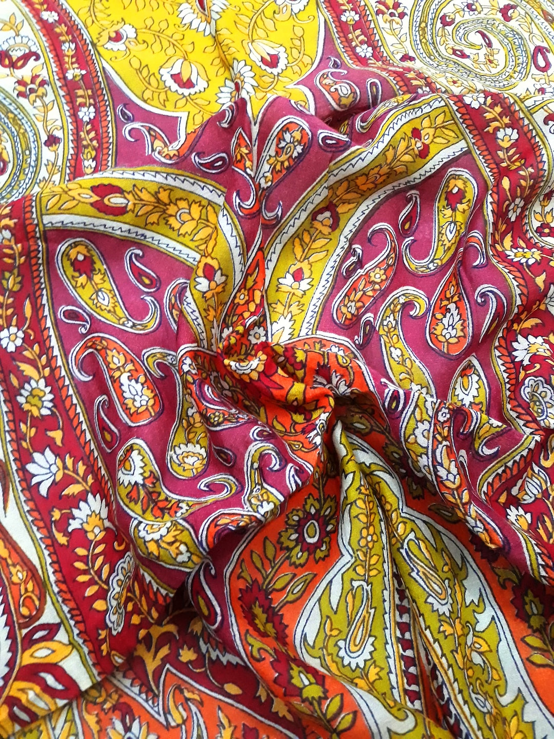 Vintage Indian Dupatta Antique Craft Fabric Pure Cotton Printed Stole ...