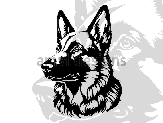 German Shepherd Head Vector