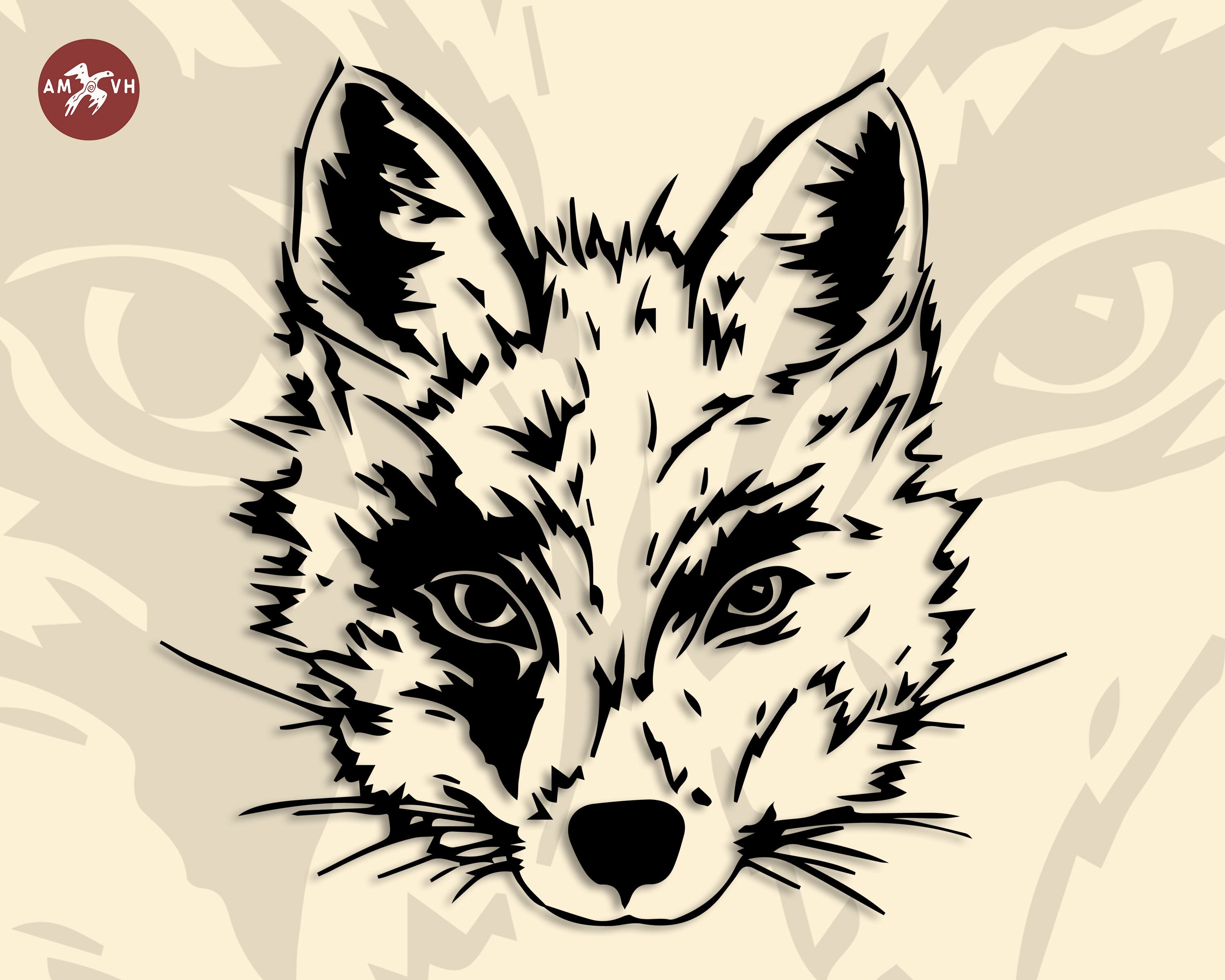 Fox Head Stencil