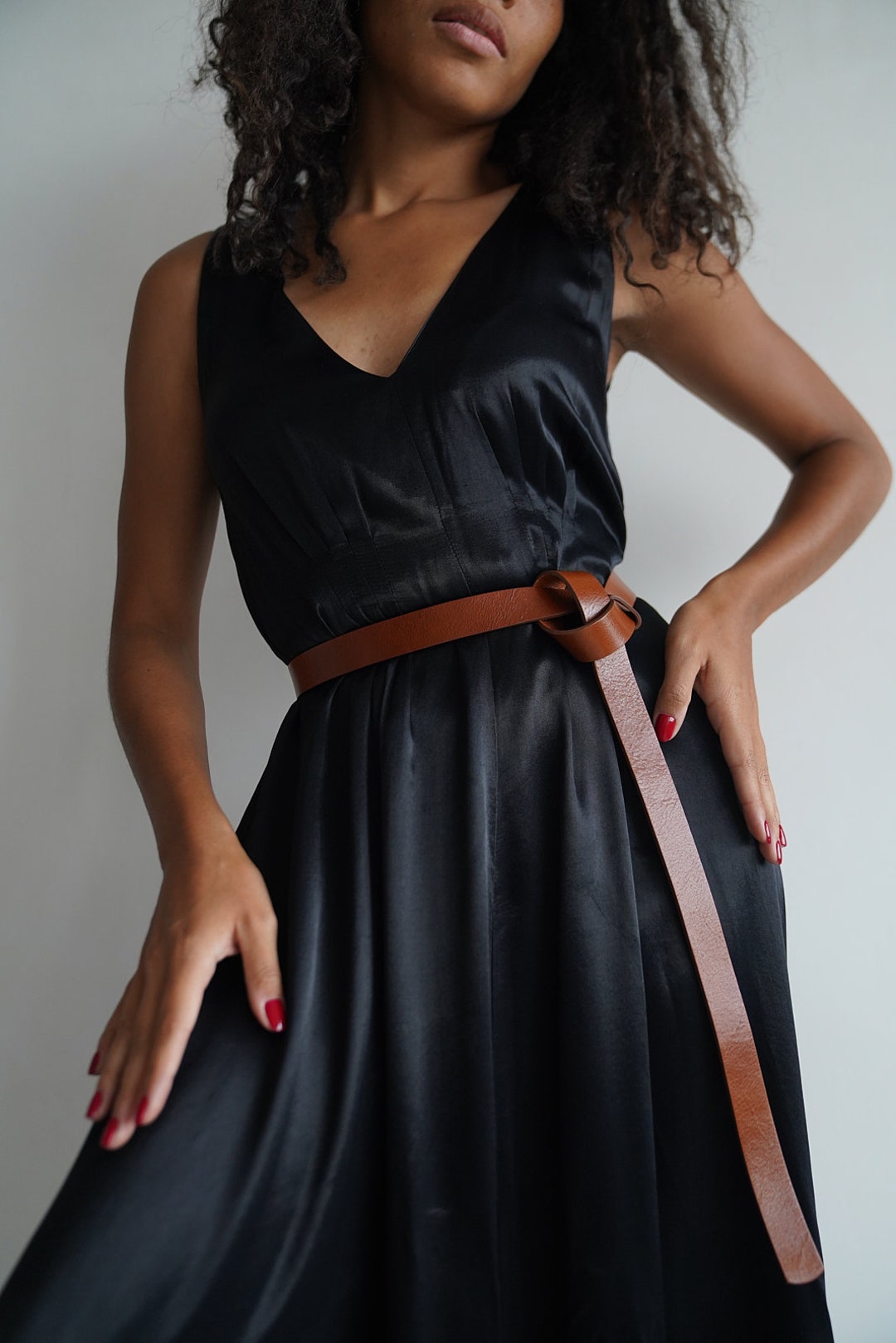 Handmade Leather Knot Belt: Women's Chic Tie Belt - Etsy