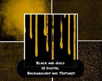 Black and Gold Geometric Texture Background, Metal Textures, Luxury ...