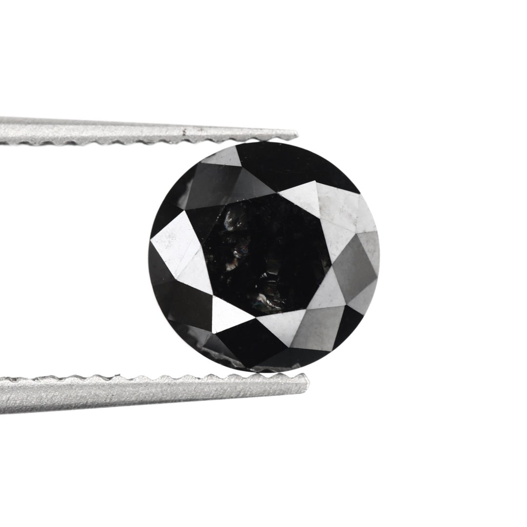 8 Mm Round Brilliant Cut Black Diamond Loose Natural Black Conflict ...
