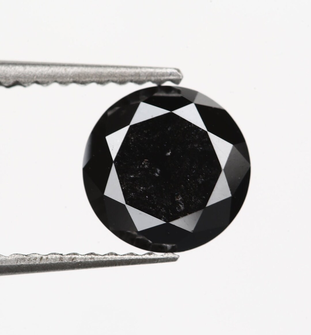 1.40 Ct Natural Round Shape Black Diamond Loose AA Fancy Black Round ...