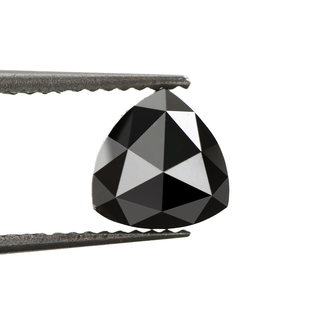 7 Mm Triangle Cut Black Diamond Rose Cut AAA Quality Fancy Shape Black ...