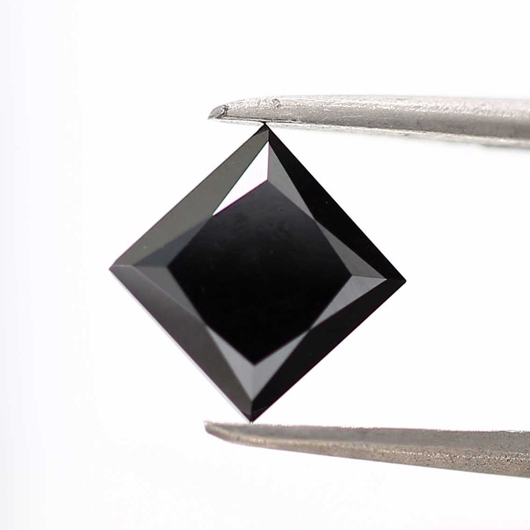 1.50 Ct Princess Cut Black Diamond AAA Finniest Quality Jet Black ...