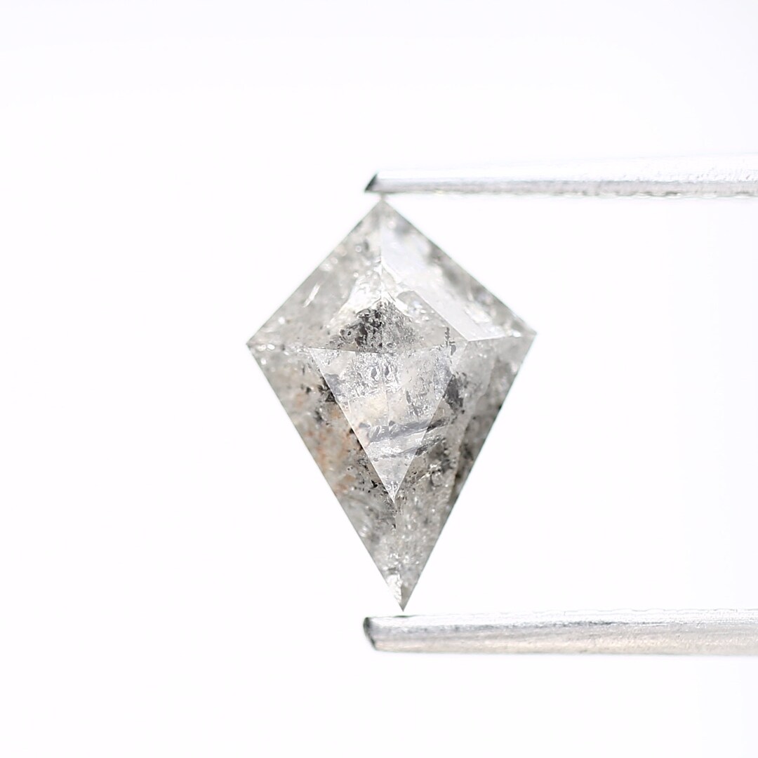 10 MM Kite Cut Salt and Pepper Diamond Loose Natural Fancy Grey Black ...