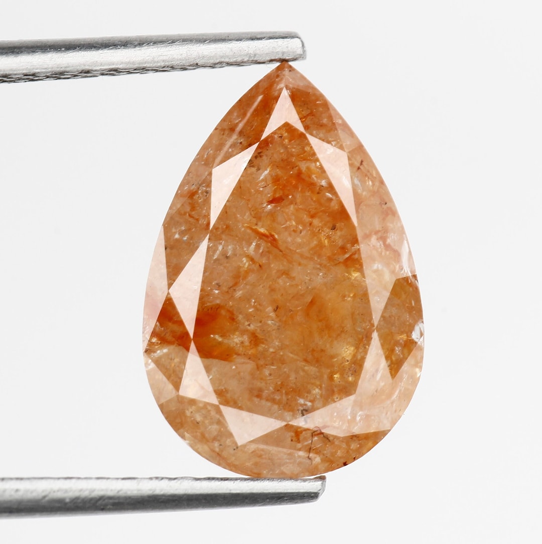 Natural Fancy Orange Color Pear Brilliant Cut Diamond 3.12 CT 11 MM ...