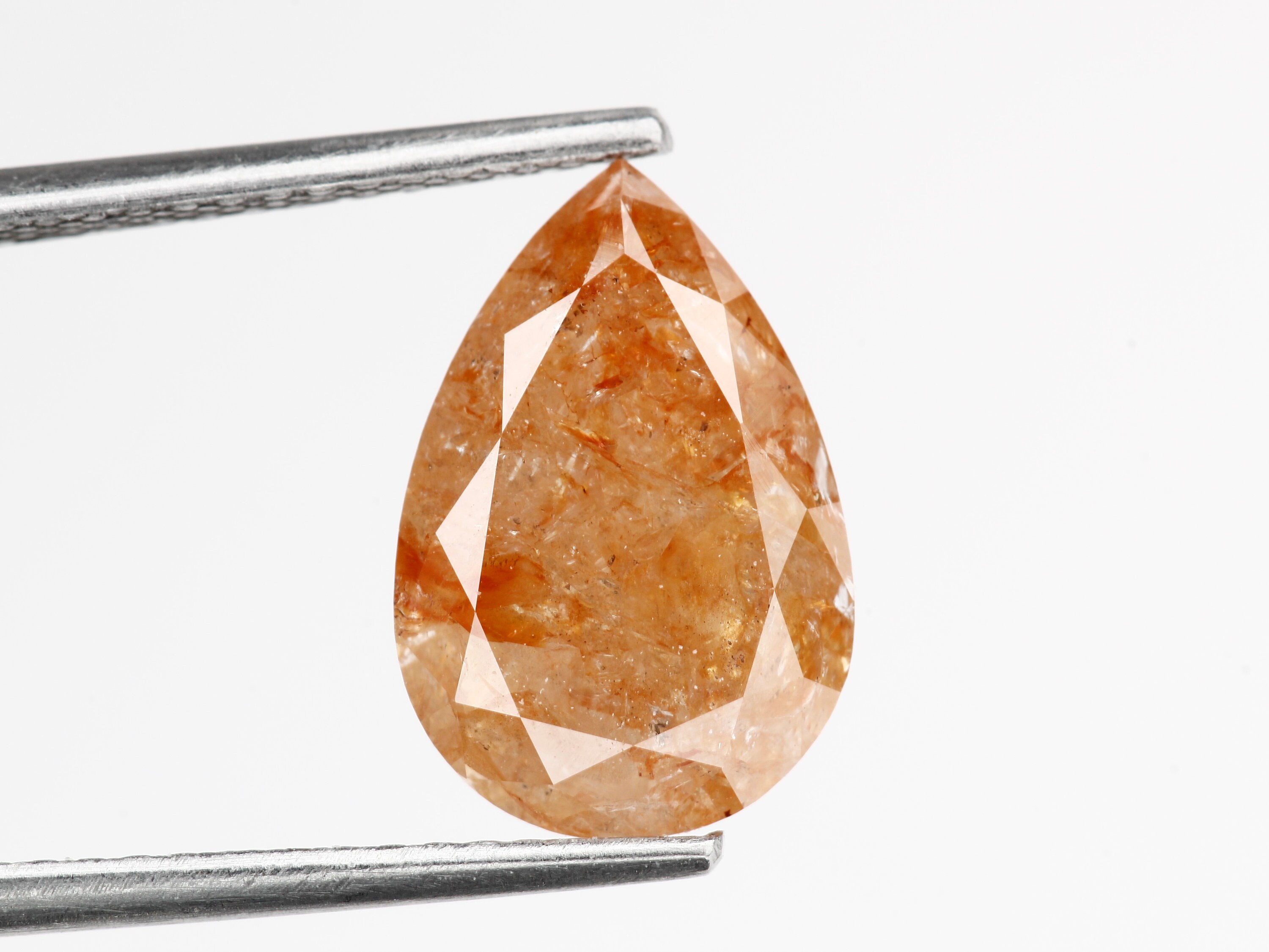 Natural Fancy Orange Color Pear Brilliant Cut Diamond 3.12 CT 11 MM ...