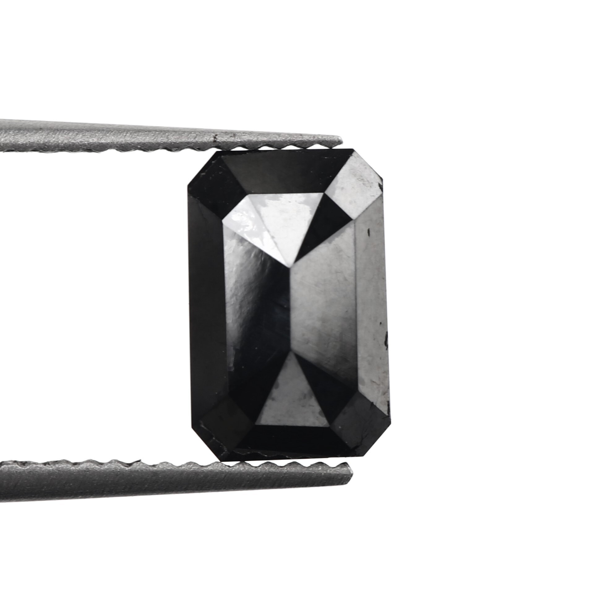 2 Carat Emerald Cut Diamond Ring , Natural Black Diamond Loose AAA ...