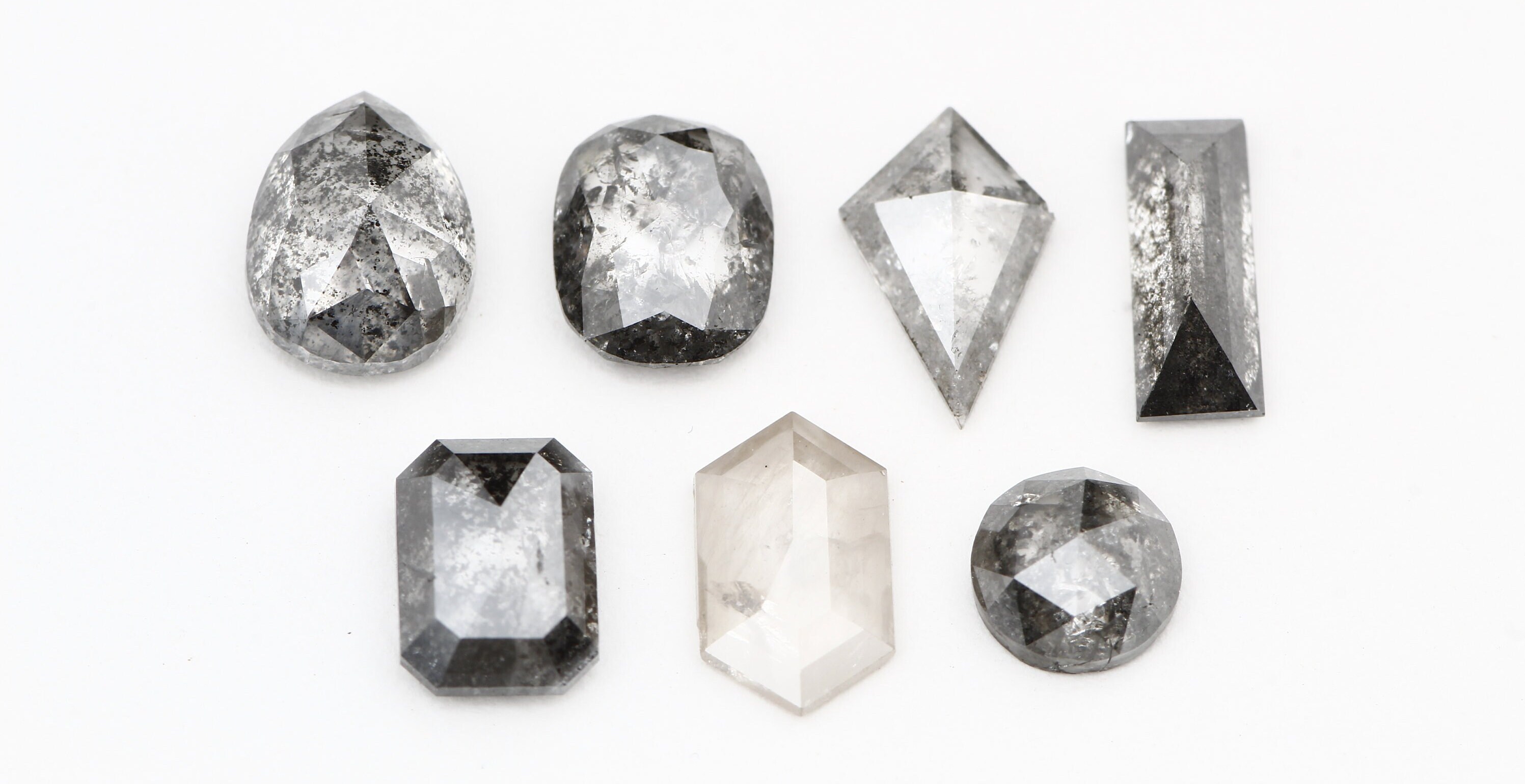 Galaxy Salt and Pepper Celestial Diamond Lo , Mix Shape Diamonds , Pear ...