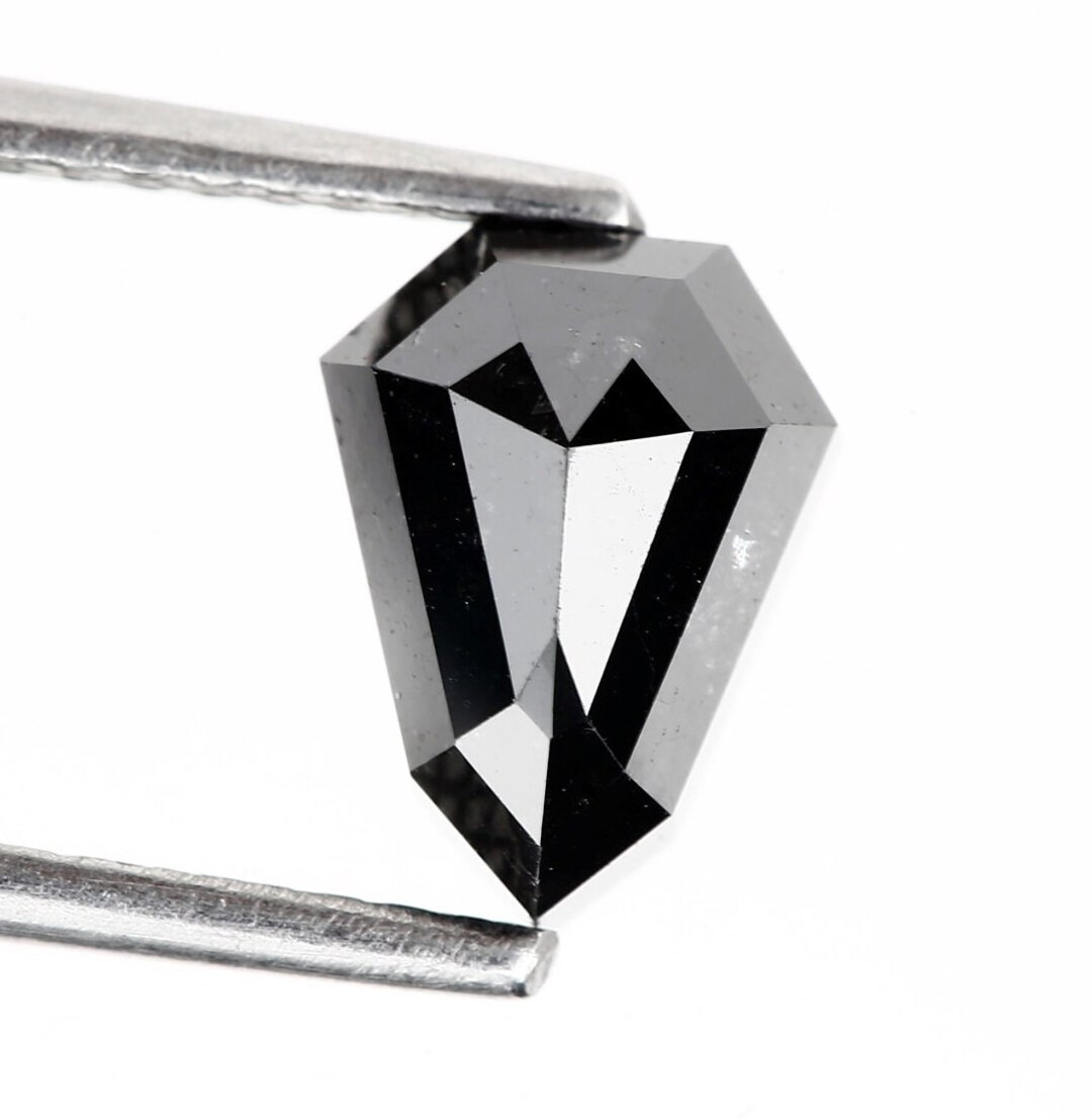 1.96 CT Black Shield Diamond, Rose Cut, Flat Back - Etsy