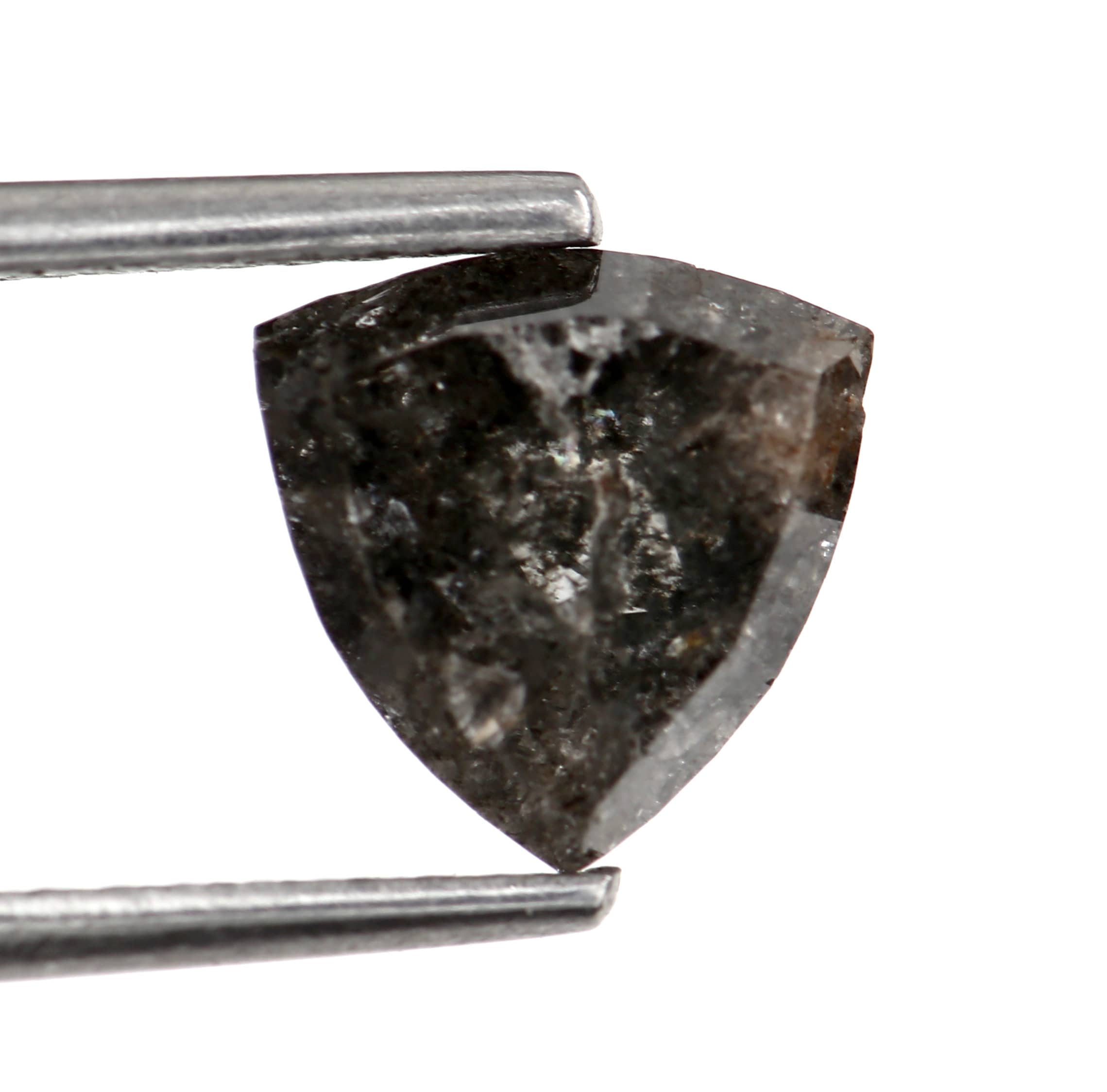1.75 Ct Salt and Pepper Triangle Rose Cut Diamond Loose Natural Fancy ...