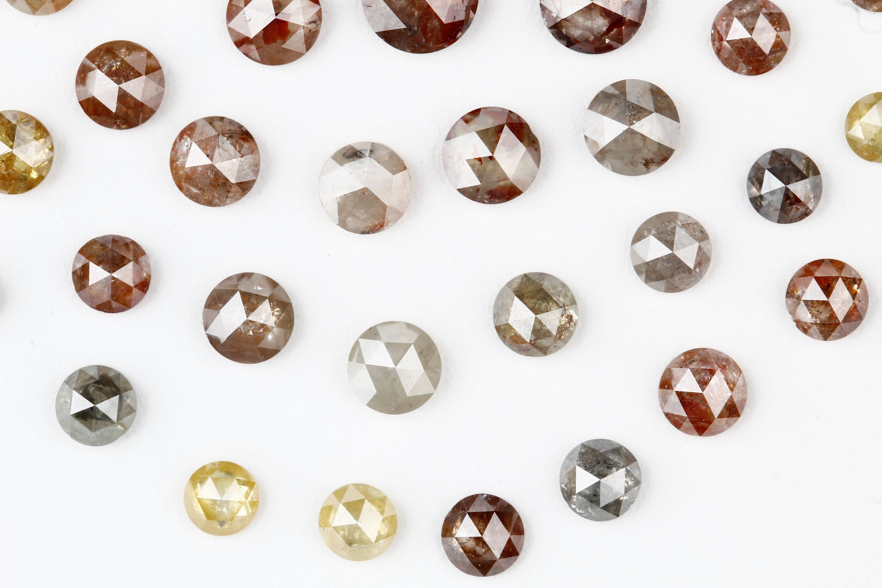 Natural Fancy Color Round Rose Cut Loose Diamond Red ,yellow , Grey ...