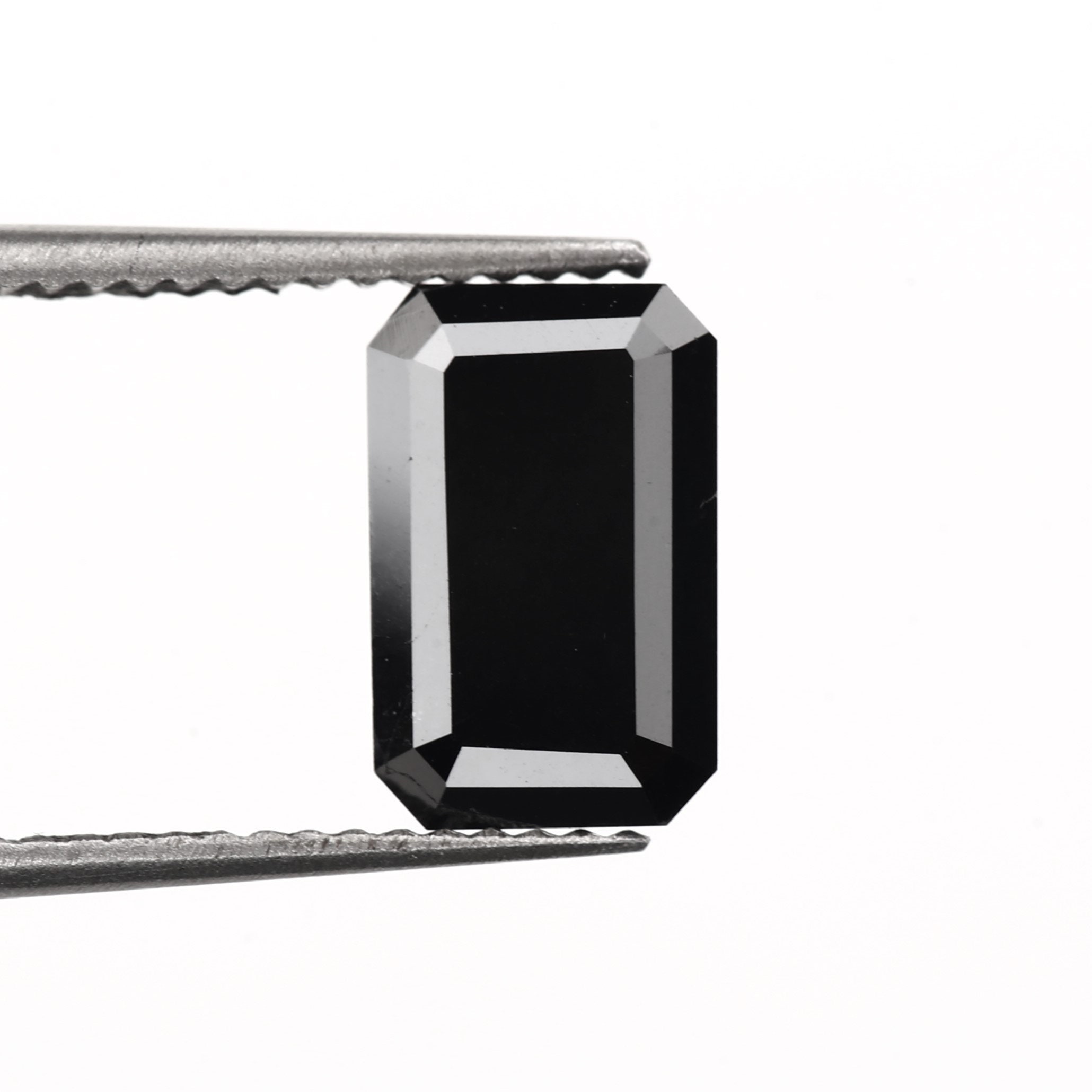 2 Carat Emerald Cut Diamond Ring , Natural Black Diamond Loose AAA ...