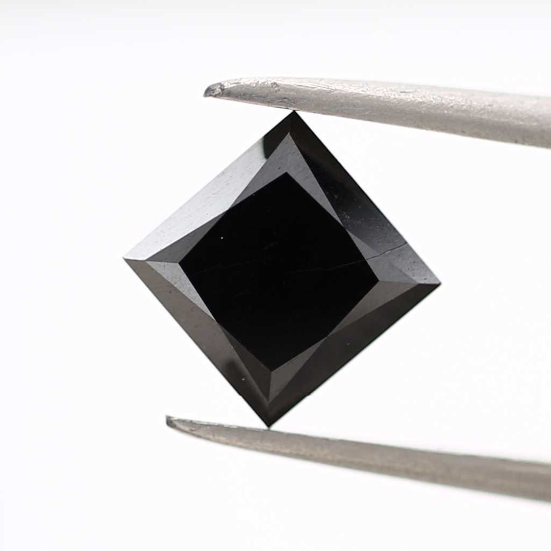 2.10 Ct Princess Cut Black Diamond Loose AAA Fancy Shape Black Diamond ...