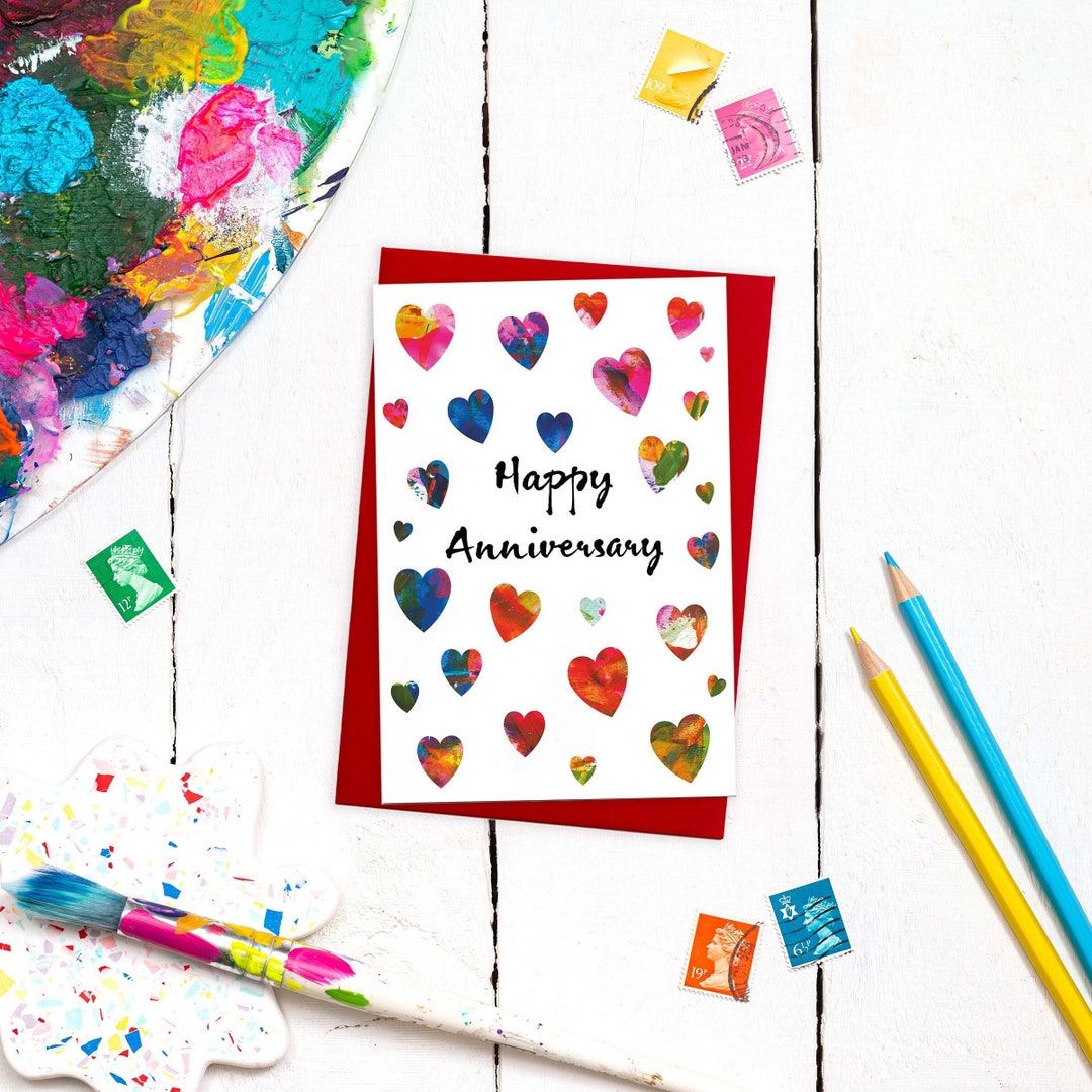 Beautiful Classy Anniversary Card With Coloured Envelope | Anniversary ...