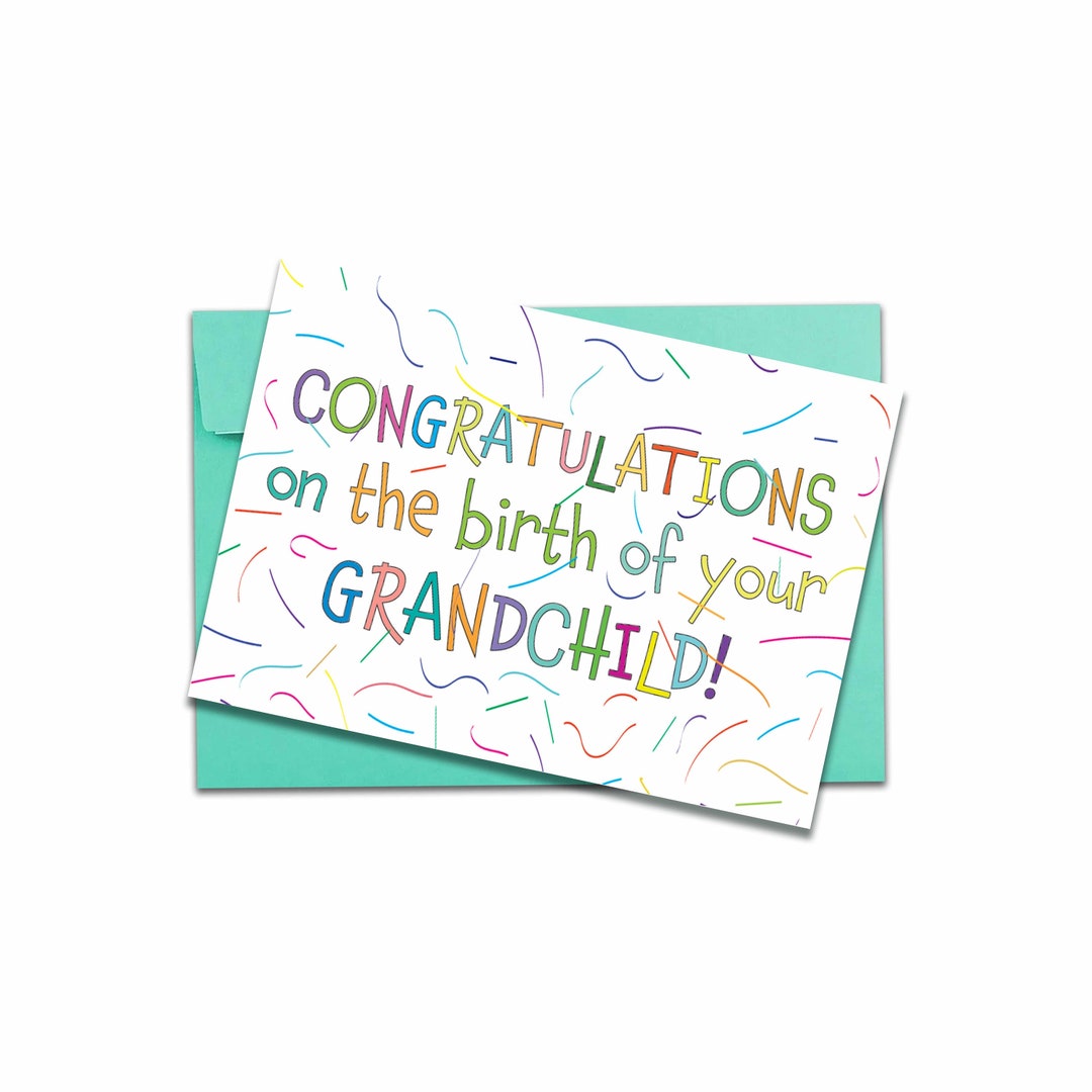Fun Birth of Grandchild Card Congratulations Card | New Grandchild ...