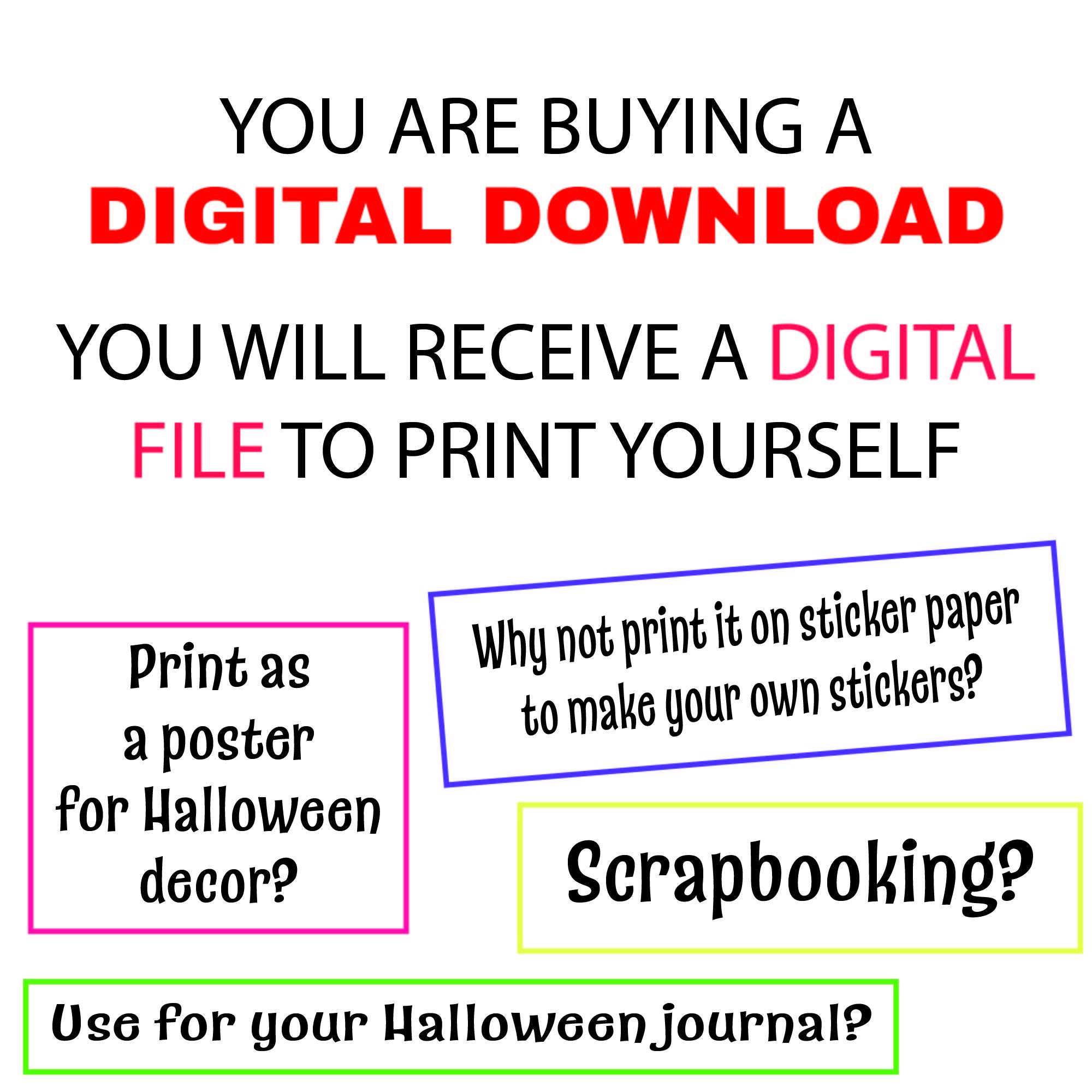 Scary Themed Words Printable | Horror Movie | Halloween Journal ...