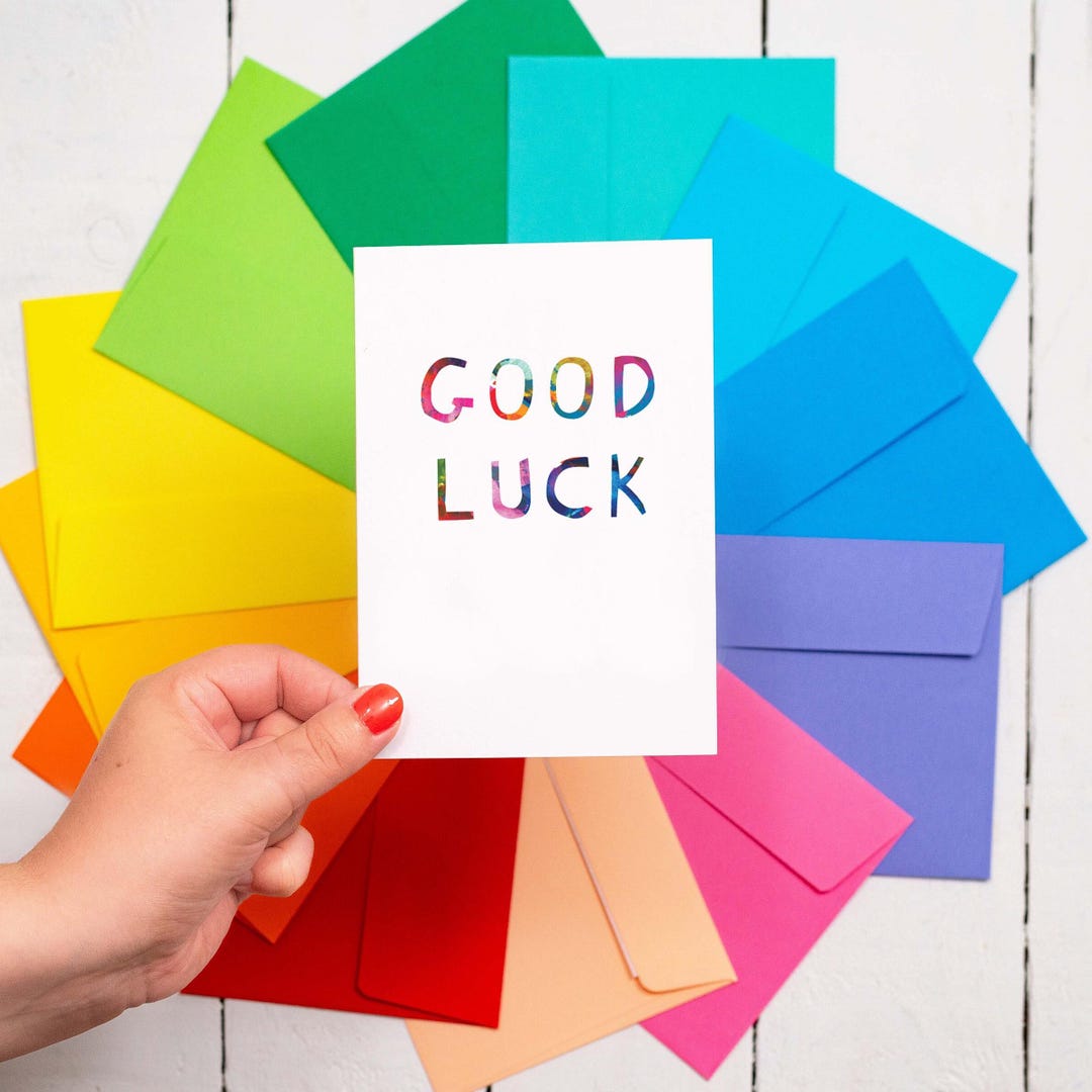 Contemporary Good Luck Card With Coloured Envelope | Leaving | New Job ...