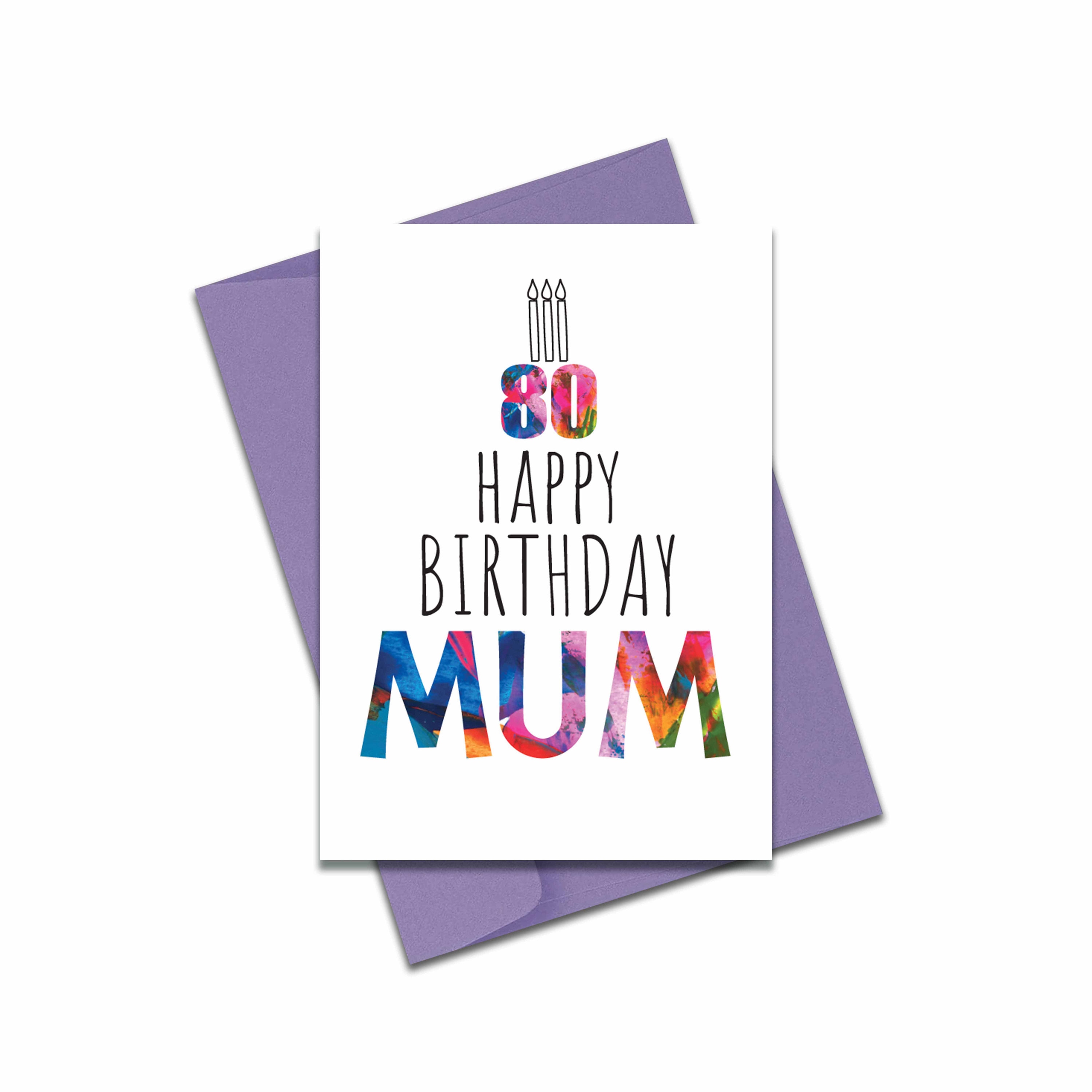 Mum 80th Birthday Card Mum Birthday Card 80th Birthday - Etsy