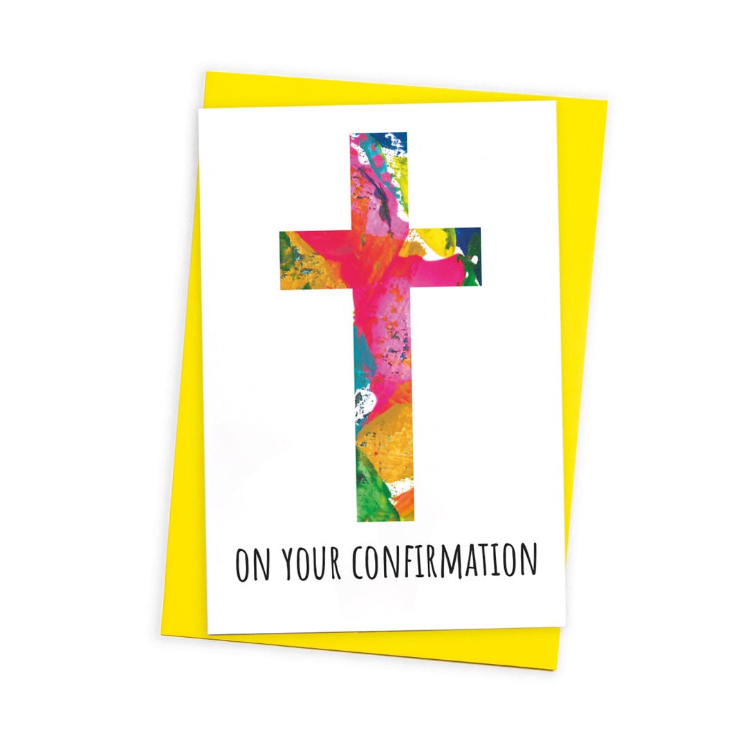 Modern Confirmation Card With Coloured Envelope | A6 Size - Blank ...