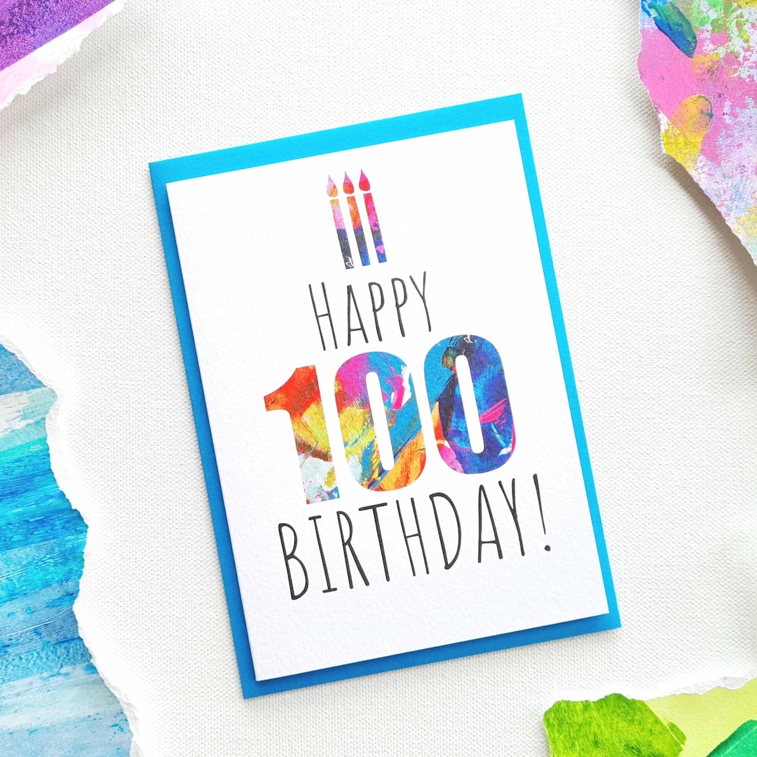 100th Birthday Card 100th Birthday 100 Birthday Card - Etsy