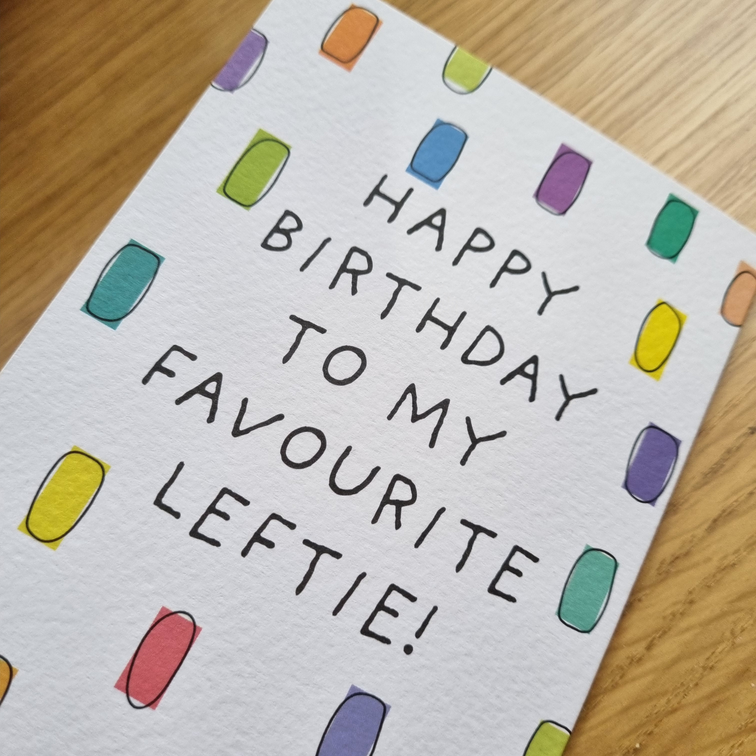 Favourite Leftie Birthday Card Birthday Card for Left-handed People ...