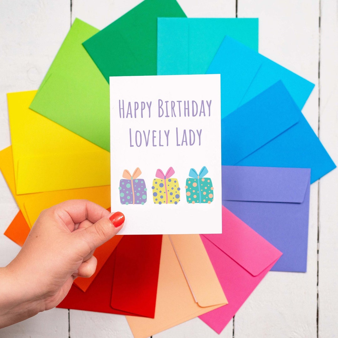Cute Birthday Card for Her With Coloured Envelope | Happy Birthday ...