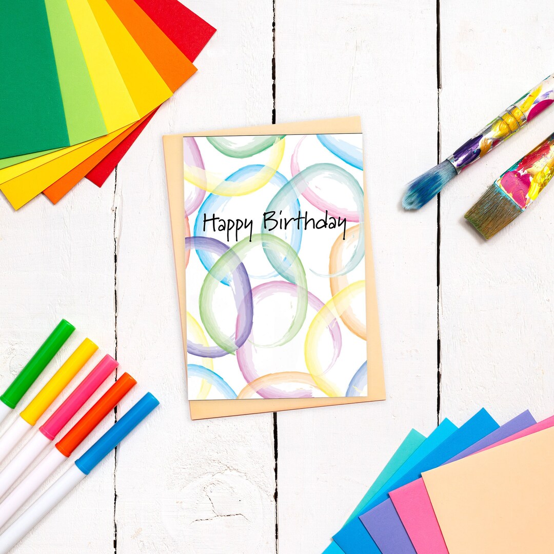 Beautiful Birthday Card Colourful Birthday Card FSC Cards Premium ...