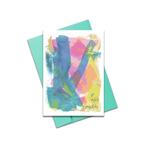 Sympathy Card Modern Sympathy Card Abstract Art Design | Etsy