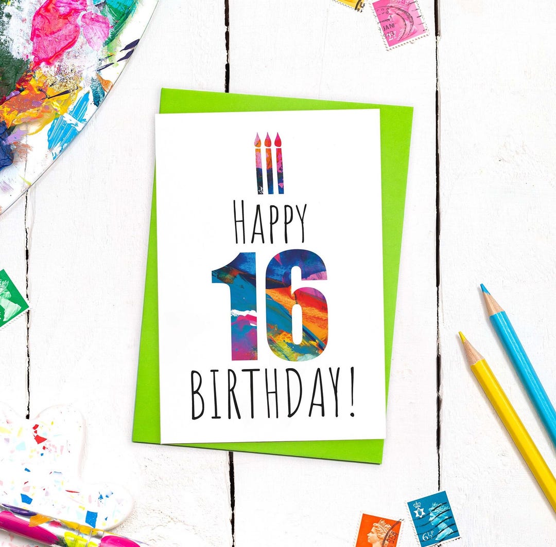 16th Birthday Card Ideal for Boy or Girl | 16 Birthday Card | Birthday ...