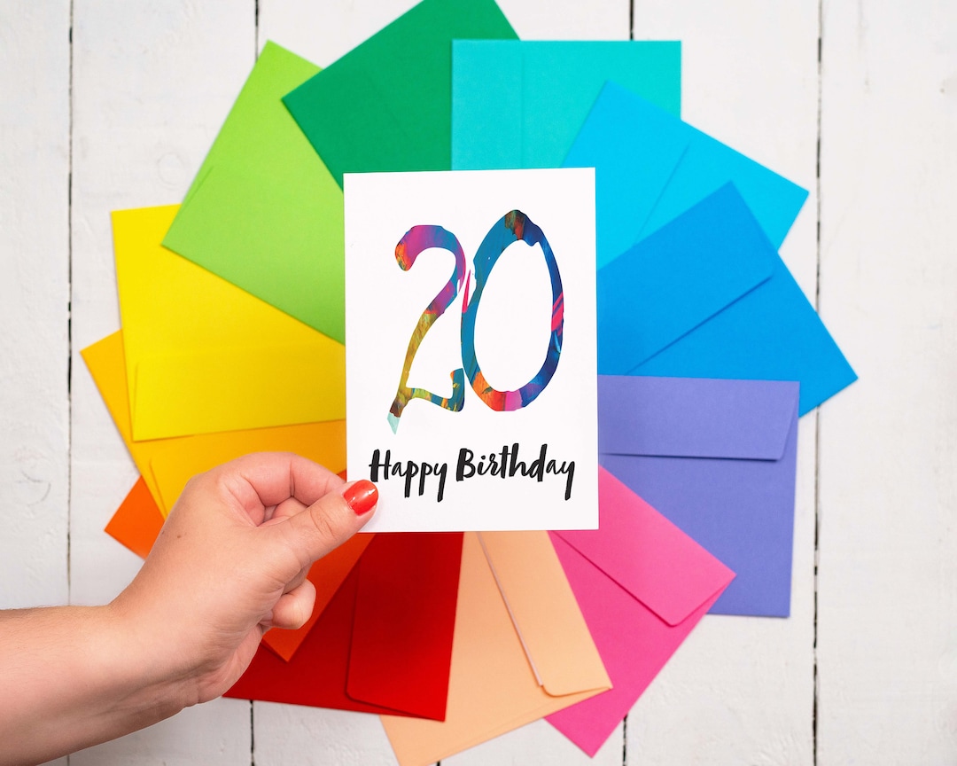 20th Birthday Card Twentieth Birthday Card Modern 20th - Etsy