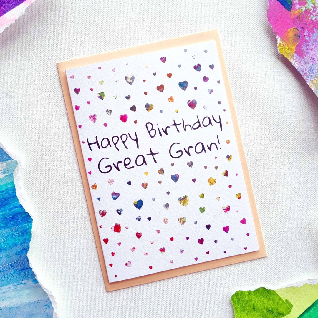 Great Gran Birthday Card Happy Birthday Great Gran Gran - Etsy