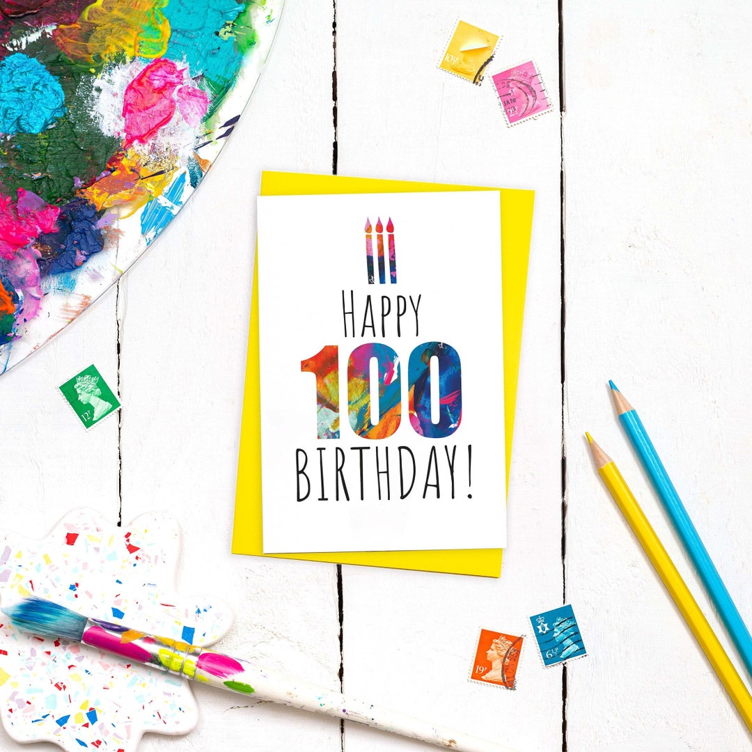 100th Birthday Card | 100th Birthday | 100 Birthday Card | 100th ...