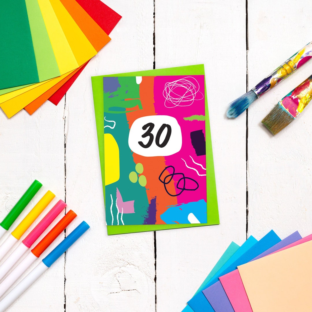 Fun 30th Birthday Card With Coloured Envelope | Also Ideal for 30th ...