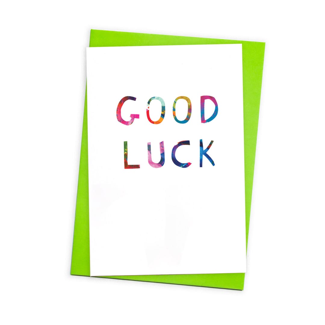 Contemporary Good Luck Card With Premium 120gsm Coloured Envelope ...