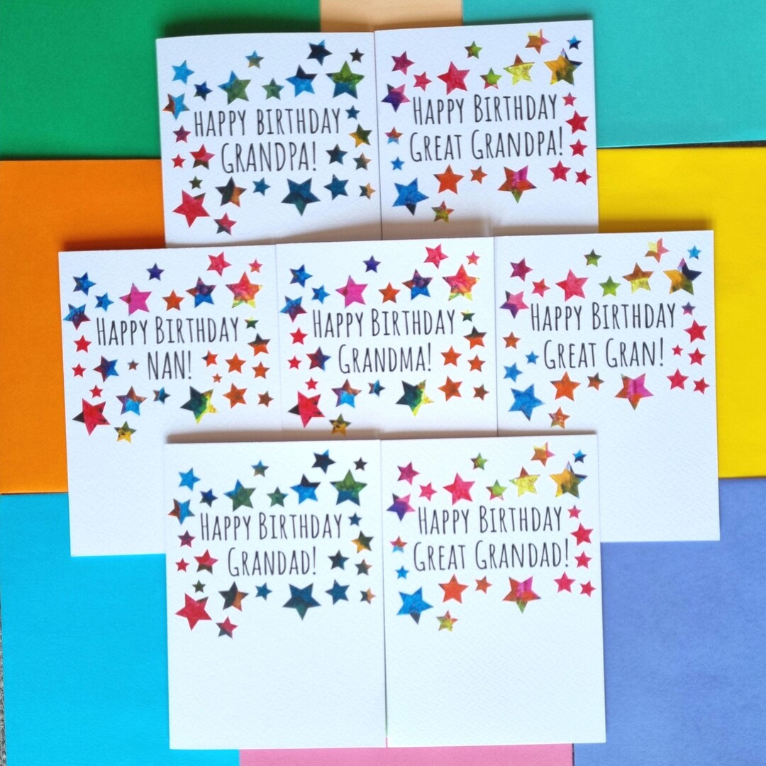Grandparent Birthday Card - You Choose the Name! Grandma, Nan, Grandpa ...