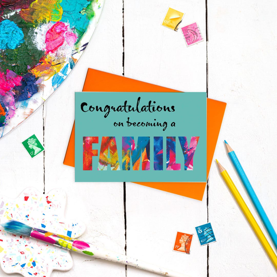 Modern and Unique Adoption Card With Coloured Envelope | Adoption ...