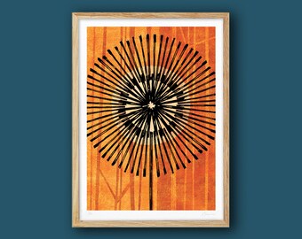 Orange Modern Art | Etsy