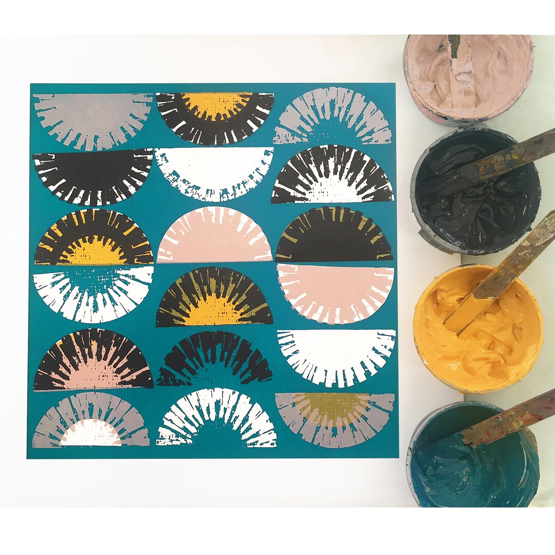 Sunrise No2, Original Screen Print, Abstract Art, Mid Century Modern ...